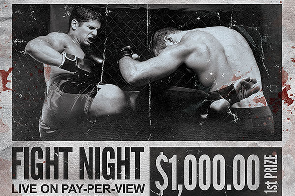 MMA / Boxing Showdown Old Newspaper Flyer PSD Template | Hyperpix
