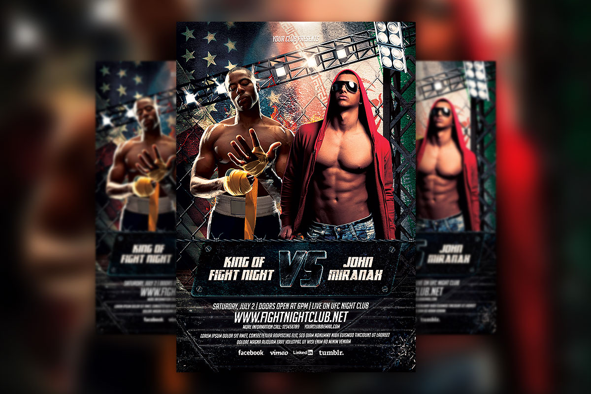 UFC Fight Night Flyer PSD Template Hyperpix
