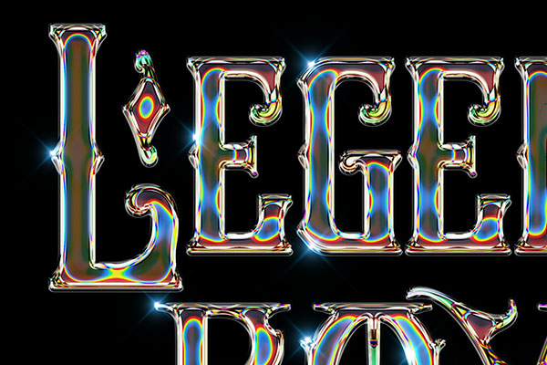 Iridescent Chrome Text Effect Vol 2 Download PSD Hyperpix