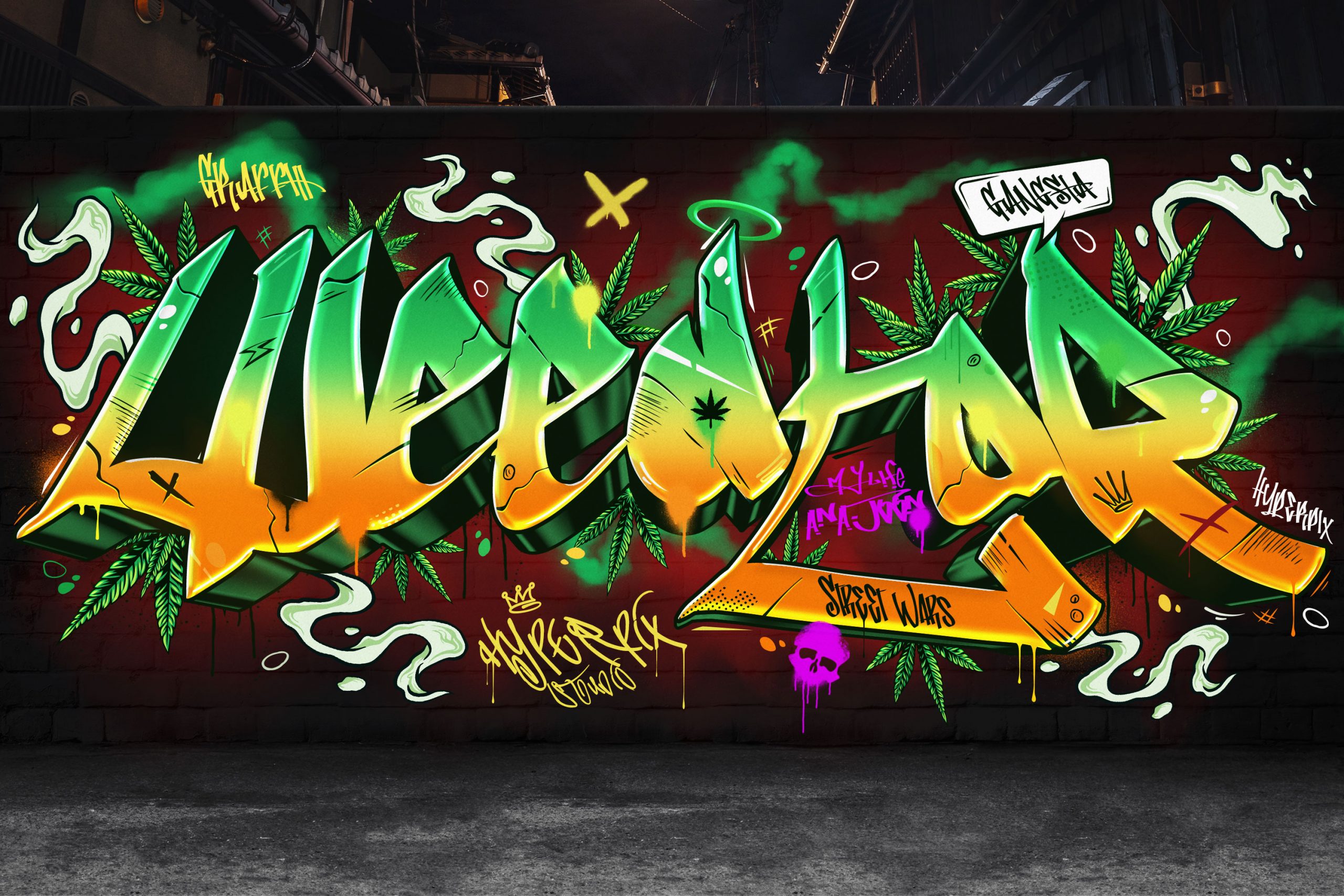 Graffiti Text Effect Vol 10 PSD Text Style Hyperpix