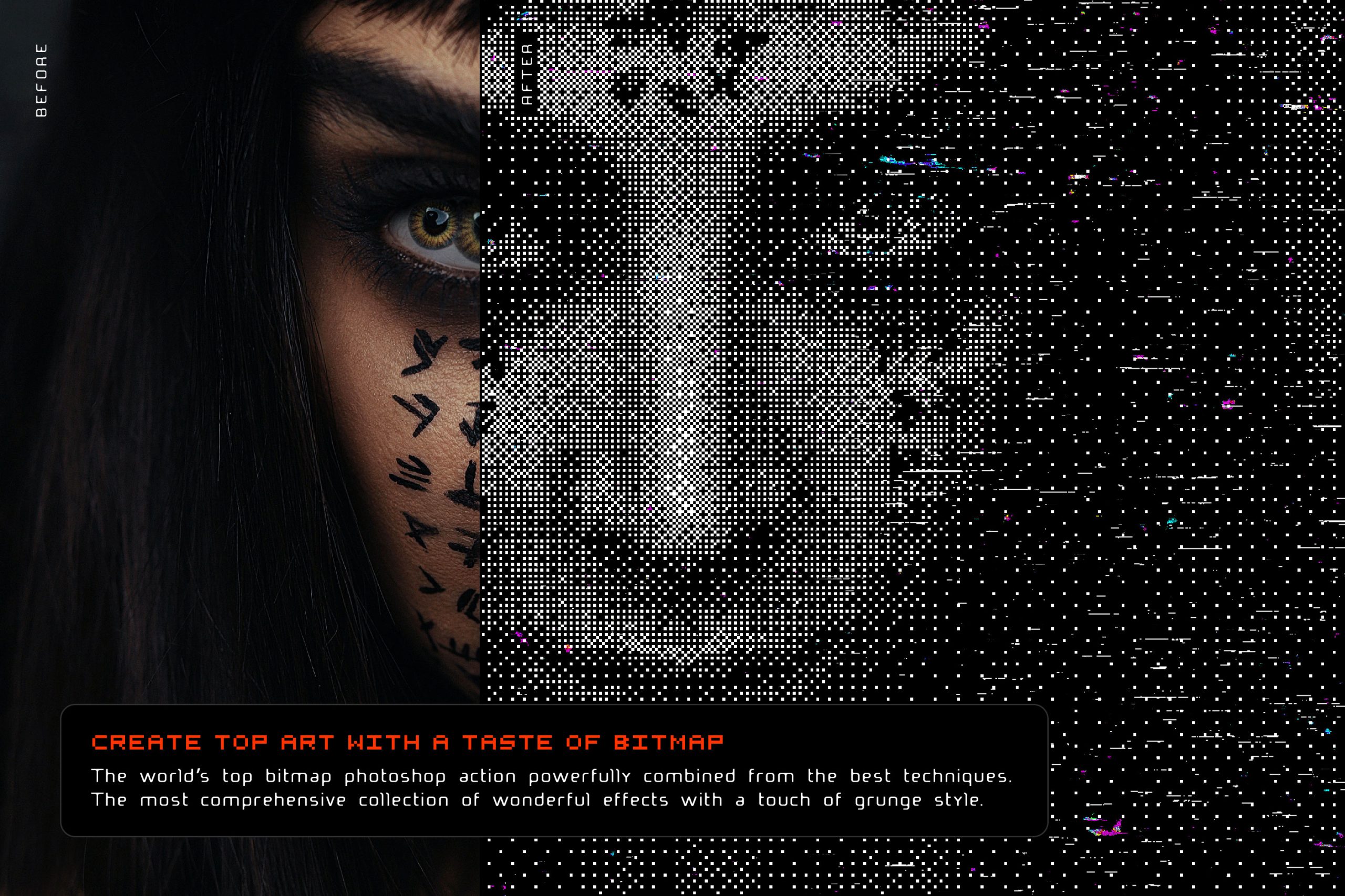 Convert Image Into A Bitmap In Photoshop Bitmapper Action Hyperpix