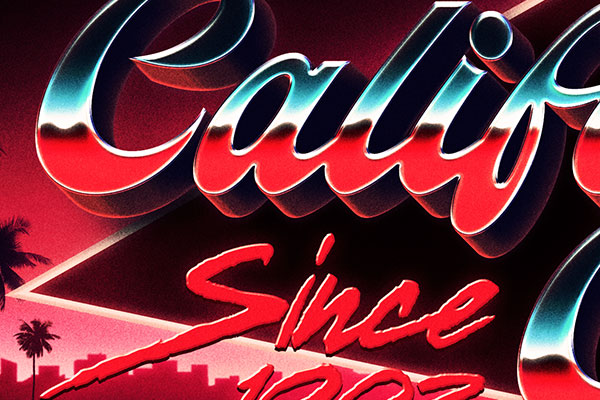 80s Chrome Text Style Vol.5 PSD Template | Hyperpix